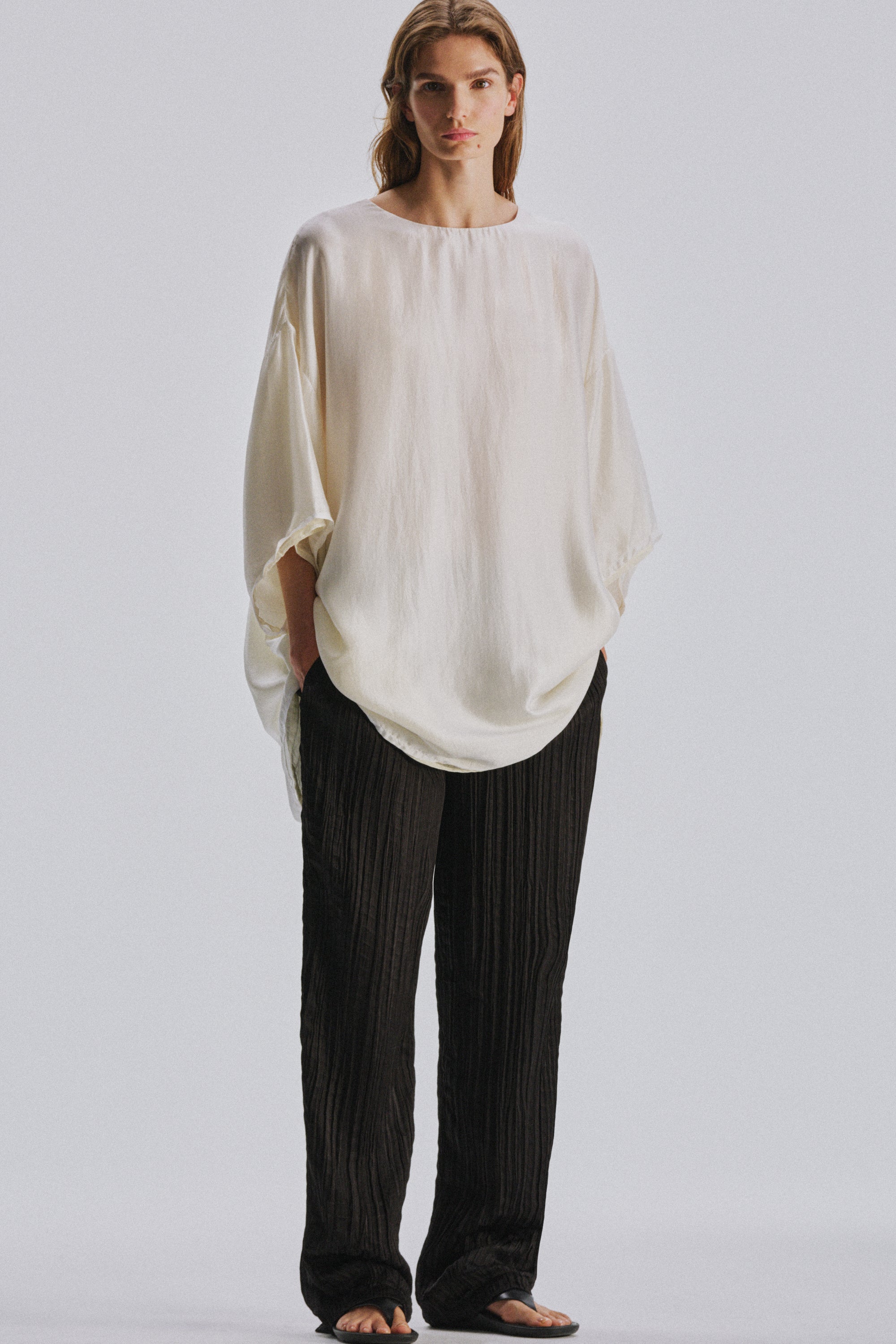 THE ROW The Row Catalina Silk Habotai Crewneck Top